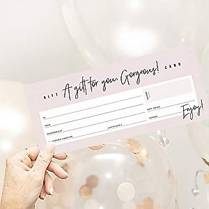 Bliss Collections Blank Gift Certificate, Hello Gorgeous, Card and Paper Vouchers for Small Businesses, Hair Salons, Beauty Bars, Restaurants, 4"x9" Heavyweight Cards (25 Certificates)