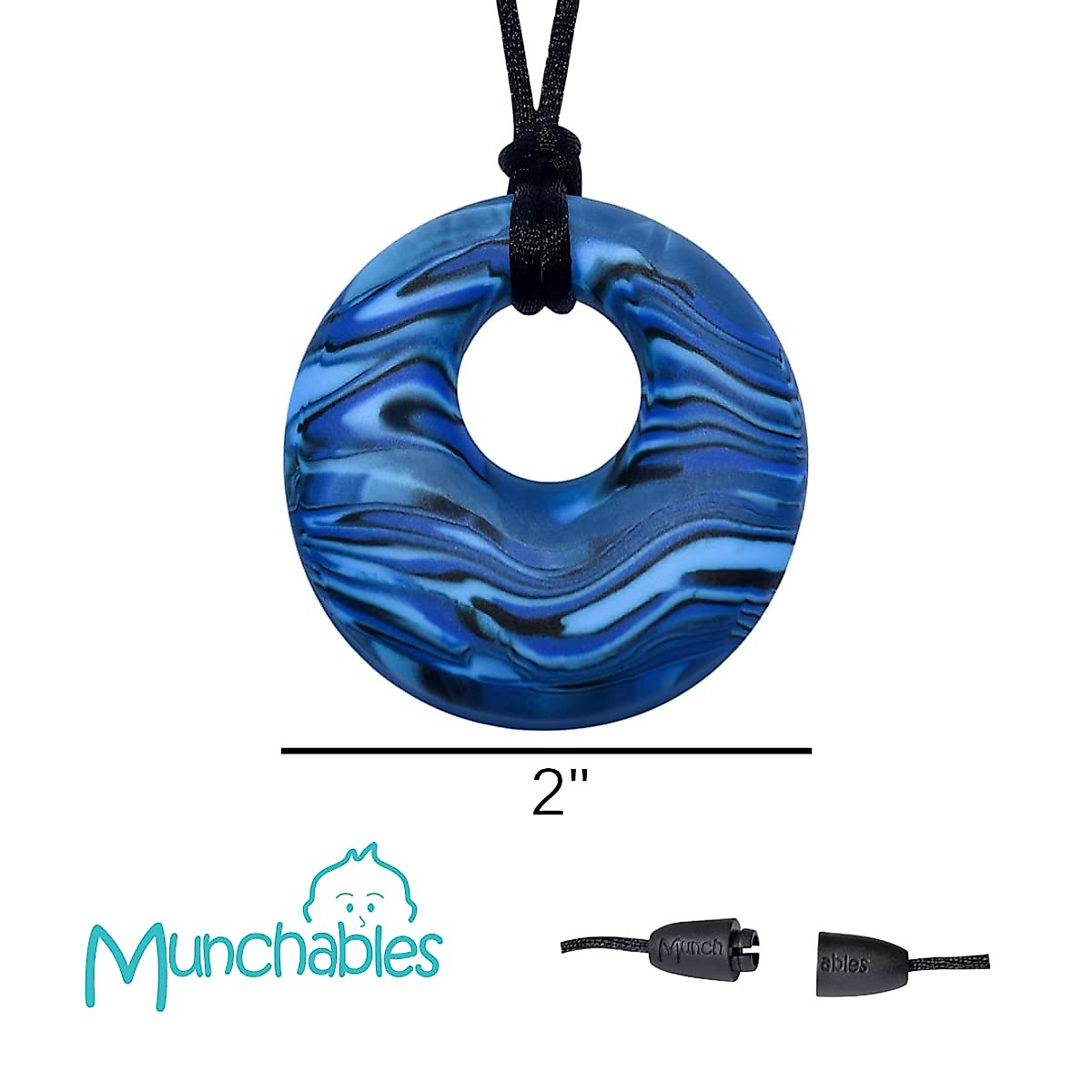 Munchables Scribbles Sensory Chew Necklace – Chewy Fidget Toy for Adults, Teens, Boys and Girls (Purple)