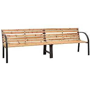 Homvdxl 95" Long Garden Bench, Fir Wood Outdoor Patio Bench Park Yard Furniture, 2~4 Person Patio Seat for Front Porch, Backyard, Lawn, Garden, Pool, Deck (Brown)
