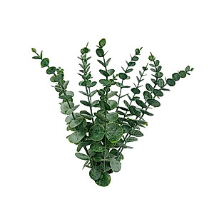 Fawoert 10Pcs Artificial Eucalyptus Leaf Stem, Gray-Green Artificial Plant Branches for Home Garden Core Wedding Decoration.