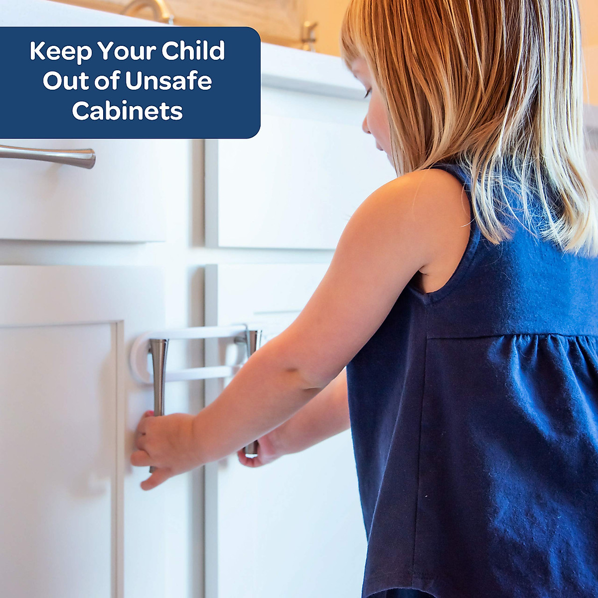 6-Pack Sliding Cabinet Locks - Reusable U-Shaped Child Cabinet Locks for Baby Proofing Cabinets, Drawers, Cupboards & More - No Tools, No Drilling, Easy to Use Child Proof Cabinet Latches by Wittle