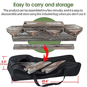 J JACKCUBE DESIGN Rustic Wood Display Stand, 4 Tier Cupcake Stand Stair Shelf, Portable Display Riser, Included Bag for Storage, Decorative Dessert Stand - MK578A