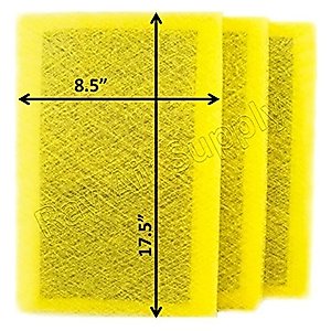 RAYAIR SUPPLY 10x20 MicroPower Guard Air Cleaner Replacement Filter Pads (3 Pack) Yellow
