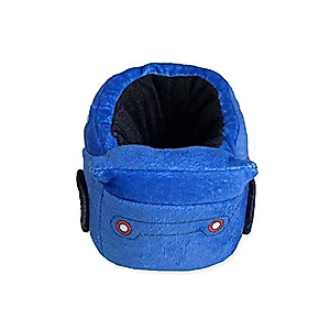 Hot Wheels Racecar Shaped 3D Novelty Toddler and Boys Plush Slippers (13-1 M US Little Kid, Blue)