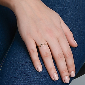 Kooljewelry 14k Yellow Gold Zigzag Ring (size 8)