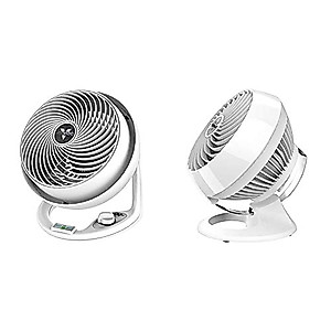 Vornado 610DC Energy Smart Medium Air Circulator Fan with Variable Speed Control & 460 Small Whole Room Air Circulator Fan with 3 Speeds, 460-Small, White
