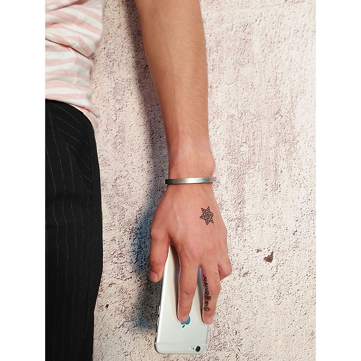 MEALGUET Personalized Cuff Bracelet Stainless Steel Inspirational Bracelets Free Custom Engraved Name Mantra Text Bangle Open Cuff Bangle for Men Women,Antique Grey, 6mm Width