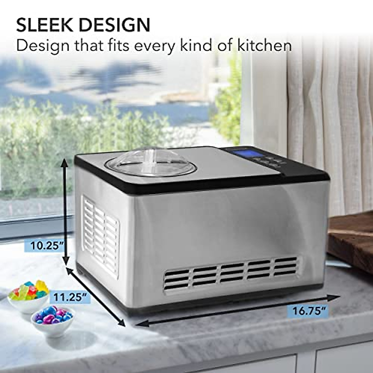 Whynter ICM-200LS 2-Quart Stainless Steel Automatic Ice Cream Maker With Compressor