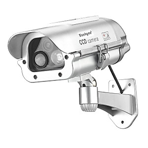 Fake Security Camera 1080P, Dummy Outdoor CCTV Cam with Solar Powered Human Sensor Flash Lights for Home Lane