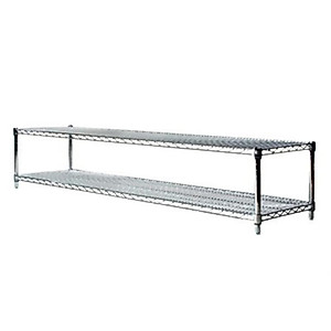 Shelving Inc. 18" d x 72" w Chrome Wire Shelving with 2 Tier Shelves, Weight Capacity 800lbs Per Shelf