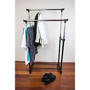 Sunbeam Double Hanging Garment Rack with Wheels