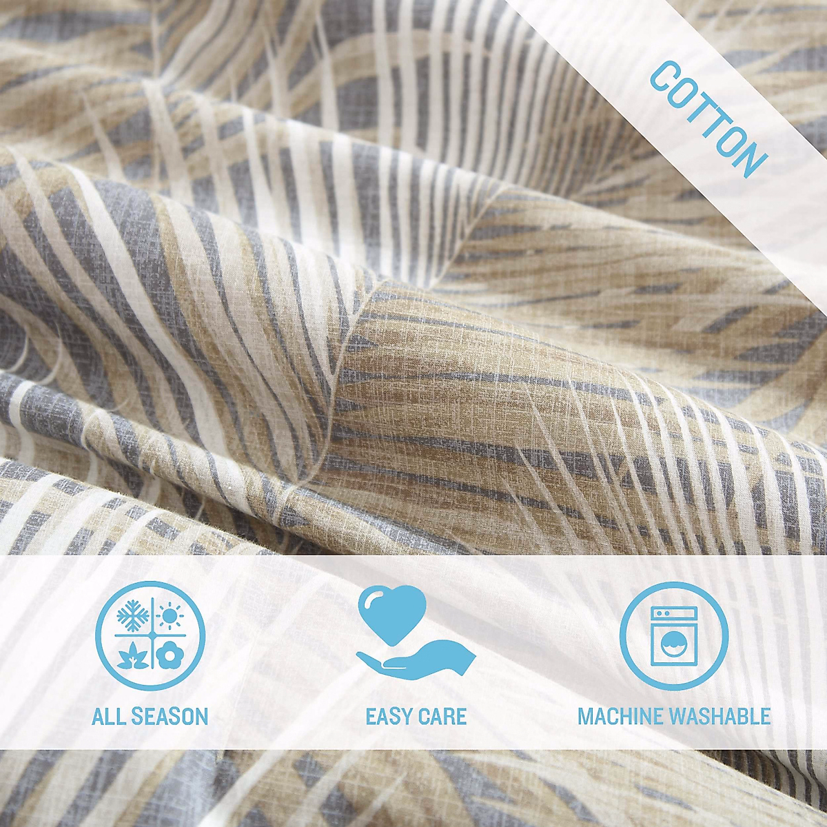 Tommy Bahama 223534 Raffia Palms Comforter Set, Brown, California King, 1 Count (Pack of 1)