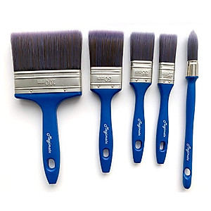 Magimate Paint Brush Set, Painters Professional Painting Brushes with an Elegance Tapered Trim Brush for Walls, Cabinets, Pack of 5
