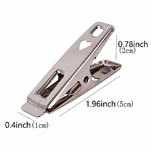 FOMMEN Towel Clips 40 Pack Metal Clothes Pins,Stainless Steel Clothespin Clips for Drying Socks,Hanging Clips,Heavy Duty Clothes Pin,Metal Clips for Craft