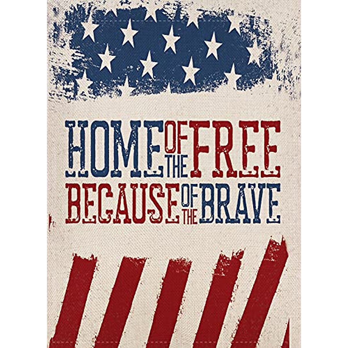 Patriotic Stripes Star Because of the Brave Garden flag,4th of July Memorial Day Independence Day Yard Outdoor Decoration 12.5x18 Inch