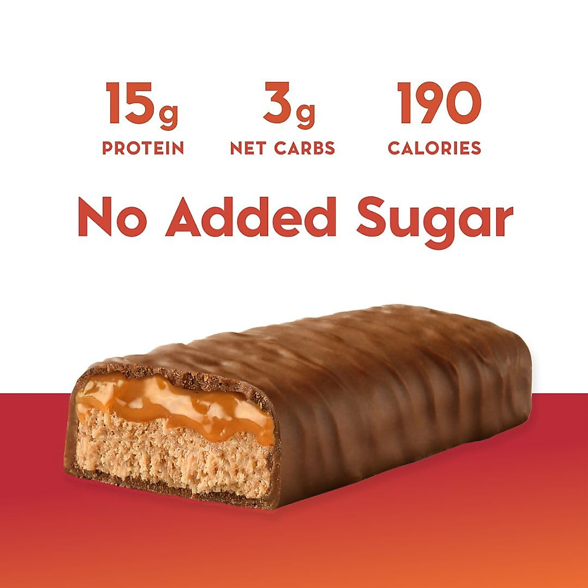 Nick's Protein Bars Chocolate Caramel | 15g protein | 190 calories | Low Carb Keto Friendly Snacks No Added Sugar (Multipack 12 bars x 50g)