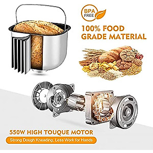 Bread Machine,AUMATE 2LB Bread Maker,with 12 Presets,Gluten-Free Setting,Auto Fruit Nut Dispenser & Nonstick Pan,2 Loaf Sizes,13H Reserve & 1H Keep Warm (Milky White)