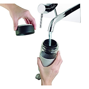 Lekue Bottle To Go reusable glass filtered water bottle,18 ounce, White