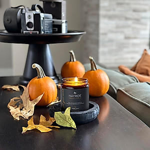 Amber Vale Home Hayride, Pumpkin and Vanilla Scented Natural Soy and Coconut Wax Candle, Phthalate Free, Non-Toxic and Healthy Clean Burning, 9oz Jar