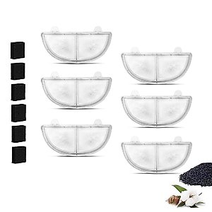 Pet Fountain Filter Replacement for WF20/CF20 Wireless Pumps Cat Water Fountain, Triple Action Pet Fountain Replacement Filters, Cat Water Fountain Filter 6 Pcs and Water Pump Filters Sponges