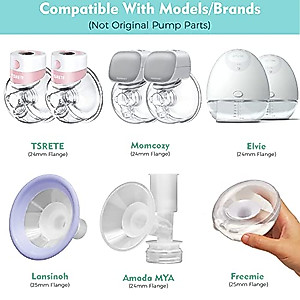 MompMuir 22mm Silicone Flange Inserts Compatible with Elvie Stride Lansinoh Medela for Spectra Insert Willow go TSRETE Momcozy S9 S12 Bellababy Maymom Pump Parts Reduce 24-25mm Elastic Nipple to 22mm