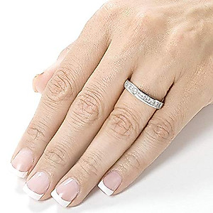 Kobelli Diamond Band 1 Carat (ctw) in 14K White Gold, Size 8, White Gold