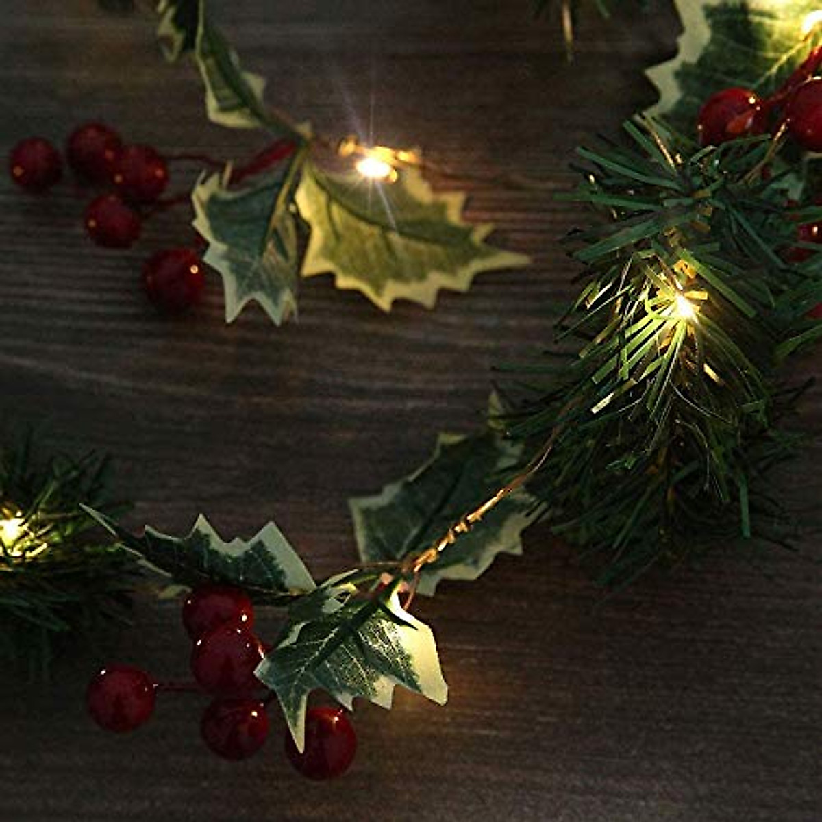 ZSMPY Fairy Lights Christmas LED Light String Garland Warm White Lights 2m 20LEDs Fairy Xmas String Lights Battery Powered for Garden Home Garden Patio Decoration
