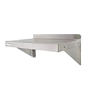 GSW Stainless Steel Commercial Wall Mount Shelf Industrial Appliance Equipment (Restaurant, Bar, Home, Kitchen, Laundry, Garage and Utility Room) NSF Approved (12”D x 24”W)