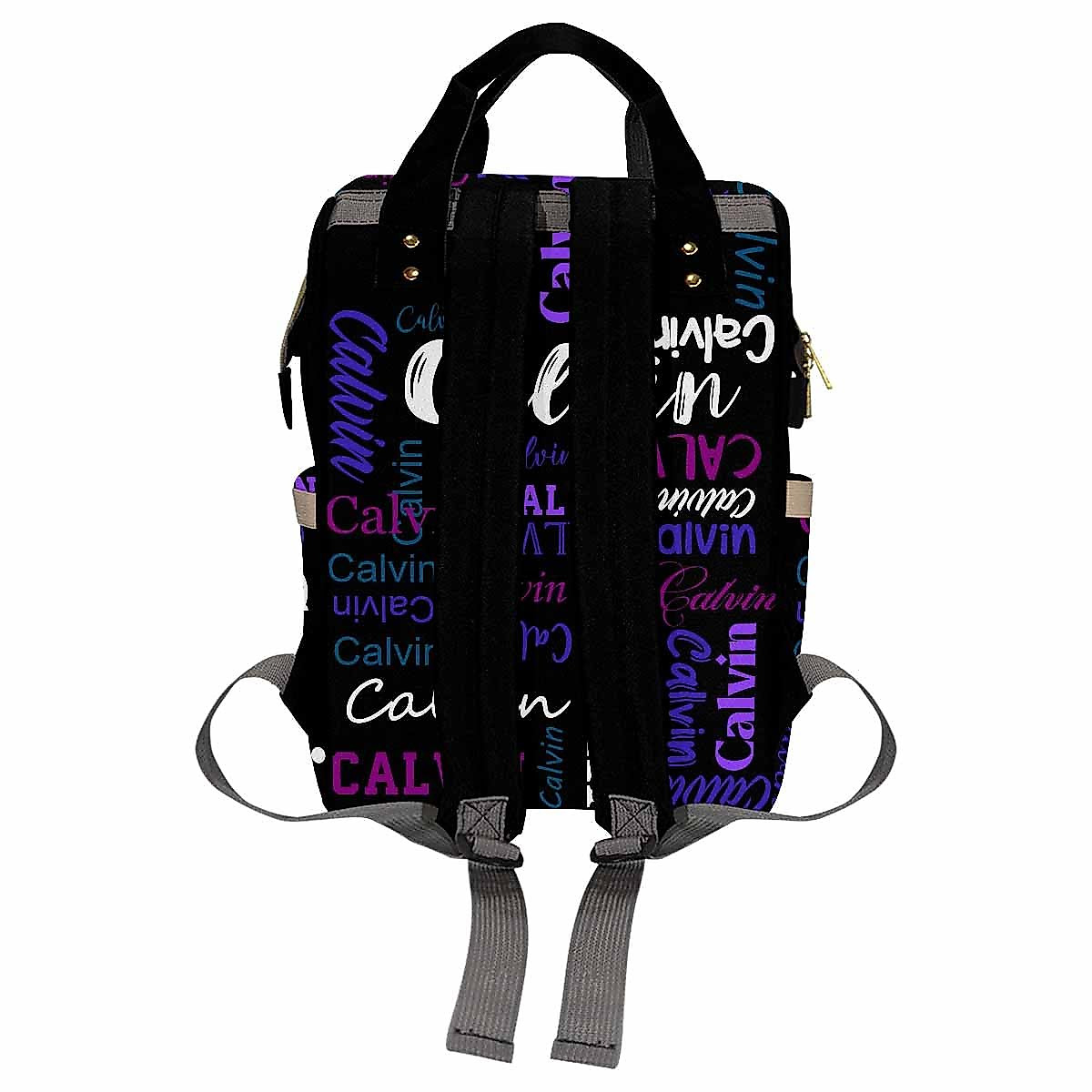 Personalized Bag, Custom Diaper Bag White & Purple Name Initial Black Fashion Multipurpose Daycare Bag Mummy Nursing Baby Bags Shoulder Bag Casual Daypack Bag for Mom Shopping