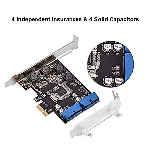 Tosuny PCIE to USB 3.0 2Port Express Card, Low Profile PCIExpress to Internal 2 Port 19Pin Header USB 3.0 Card Adapter