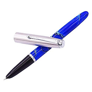 Jinhao Black Fountain Pen Fine Nib Writing Advanced Pen with Ink Refill Converter Signature Collection Set