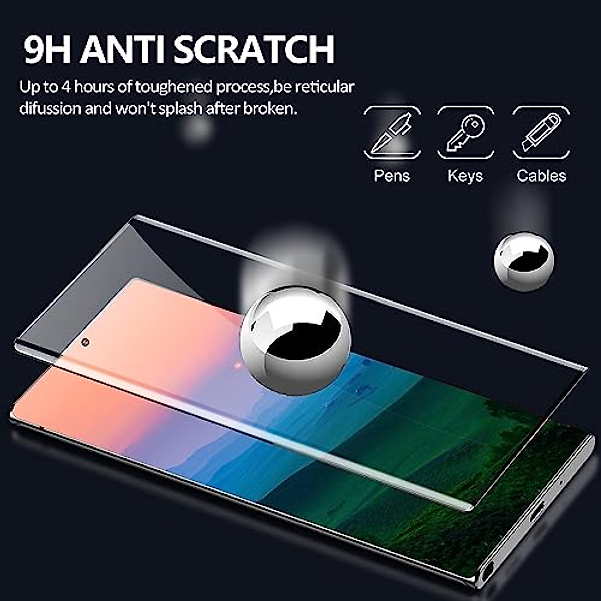 [2+2 Pack] Galaxy S22 Ultra Screen Protector, 9H Tempered Glass, Ultrasonic Fingerprint Support, 3D Curved, HD Clear Scratch Resistant for Samsung Galaxy S22 Ultra 5G Glass Screen Protector