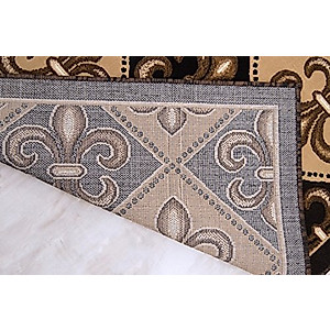 PRO RUGS Fleur DE LIS New Orleans Design Modern Area Rug (5 FEET X 7 FEET)