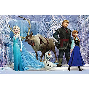 Elsa Backdrop Birthday Banner for Girl Frozen Elsa Princess Party Supplies Baby Shower Ice Snow Castle Background Photography