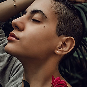 La4ve Diamonds 14K Diamond Gold Stud Earrings for Women, Small Safety Screw Back Earplugs (Diamond Quality IJ-I3) Diamond Accent Earrings for Boys, Jewelry Gifts for Women