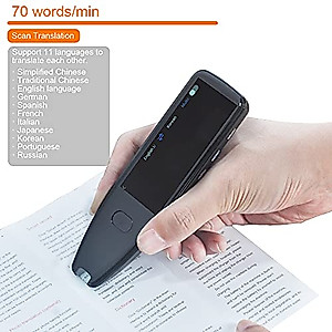 Scanning Translator Device with Camera, Scanner Language Translator Pen for Spanish, German, Japanese, English, Chinese, Russian/Online 116 Languages Speak & Translate/Scan Text
