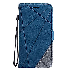 QiongNi Case for Oppo Reno6 Pro 5G Leather Cover,Case for Oppo Reno 6 Pro 5G Case Cover,Case for Oppo Reno 6 Pro 5G PEPM00 CPH2249 Case Flip Pu Leather Cover Blue