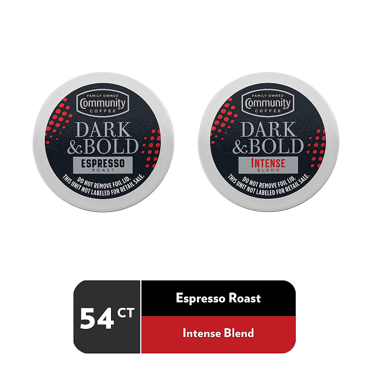 Community Coffee Dark & Bold Variety 54 Count Coffee Pods, Extra Dark Roast Compatible with Keurig 2.0 K-Cup Brewers, 54 Count (Pack of 1)