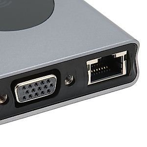 13 in 1 USB C Hub, USB C Splitter, Type C to HD Multimedia Interface VGA 5 X USB3.0 Memory Card Storage Card RJ45 PD AUDIO3.5 Wireless Charging 10W, Gray