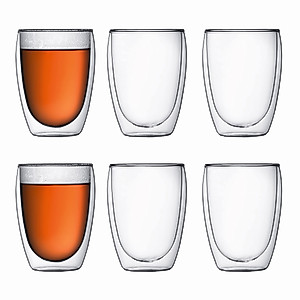 Bodum - 4559-10-12US Bodum Pavina Double Wall Insulated Glasses, 12 Oz. (6-Pack), Clear