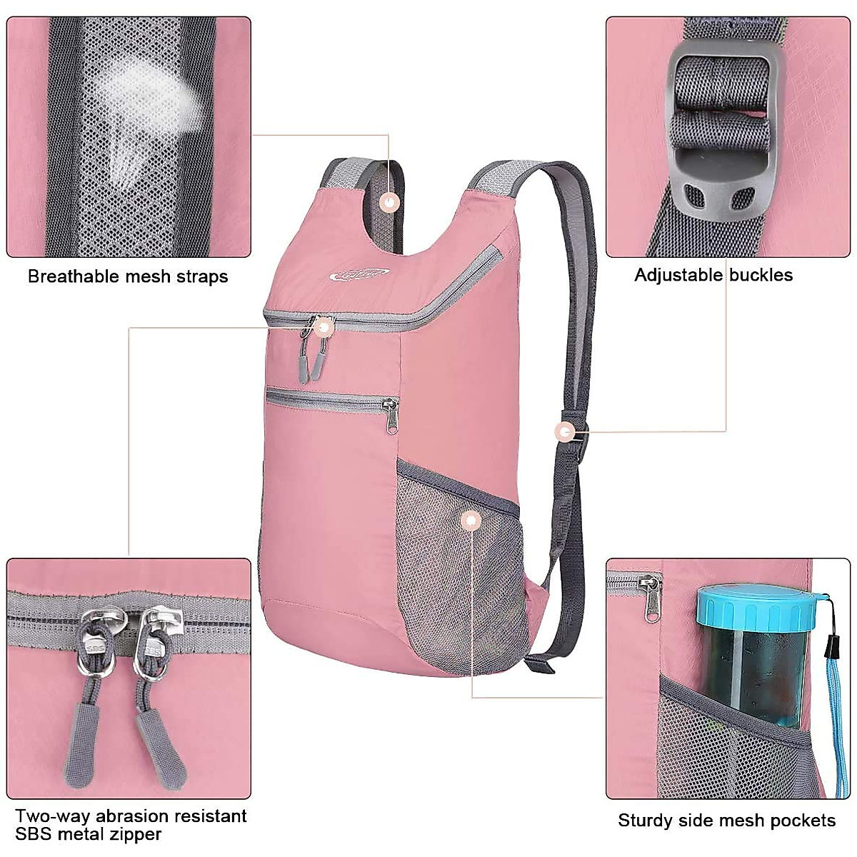 G4Free Lightweight Packable Hiking Backpack for Men Women Small Hiking Daypacks Foldable Shoulder Pack Casual Outdoor Bag 11L