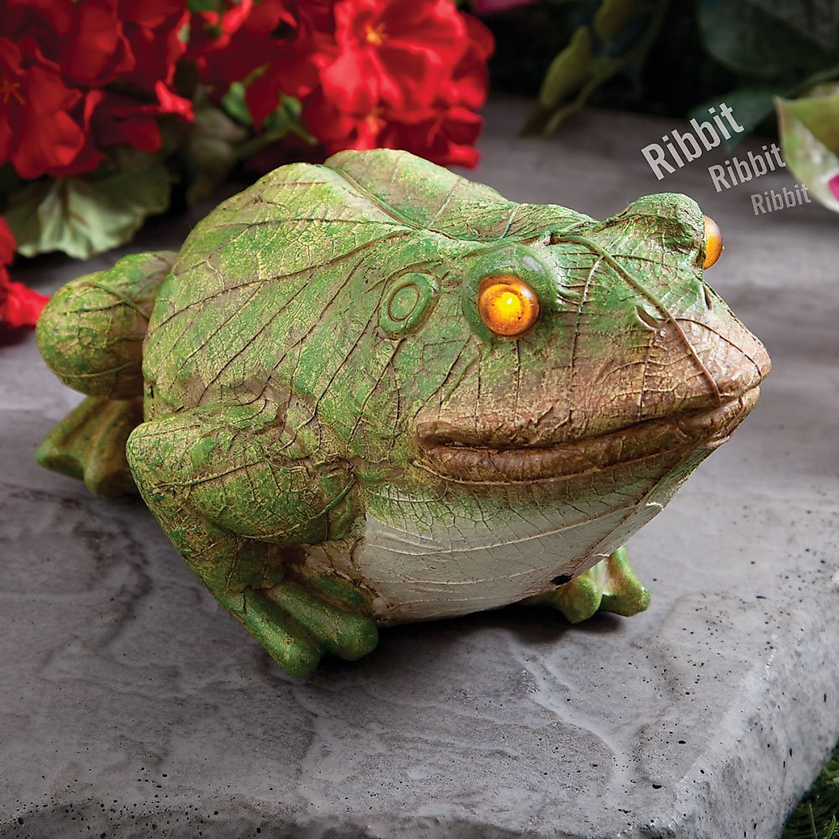 Bits and Pieces - Frog Motion Sensor and Detector Statue - Animal Gardening Gifts - Weather Resistant Garden Decoration Sculpture - 4½" x 8½"