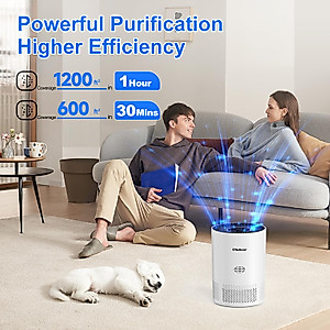Chuboor Air Purifiers for Home Large Rooms up to 1200ft², H13 True HEPA Air Purifiers for Bedroom Dorm Room Pets with Timer, Air Purifier Cleaner for Dust,Smoke,Odor,Dander,Pollen