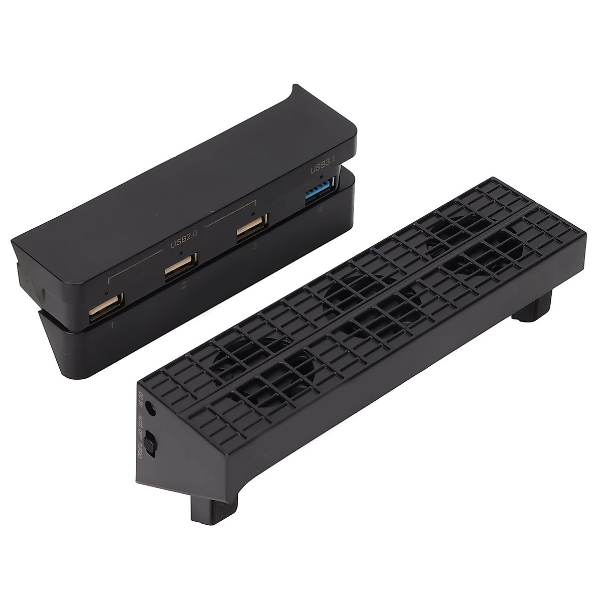 for PS4 Slim Cooling Fan and USB Hub Kit Game Console Automatic Temperature Cooling Fan USB Powered Adapter, Automatic Intelligent External Cooler for PS4 Slim Host