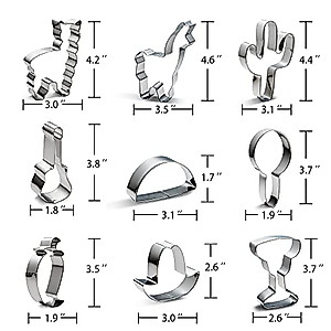Cinco de Mayo/Mexican Fiesta Pinata Cookie Cutters Stainless Steel Cake Tool DIY Pastry Decorating (9pcs)
