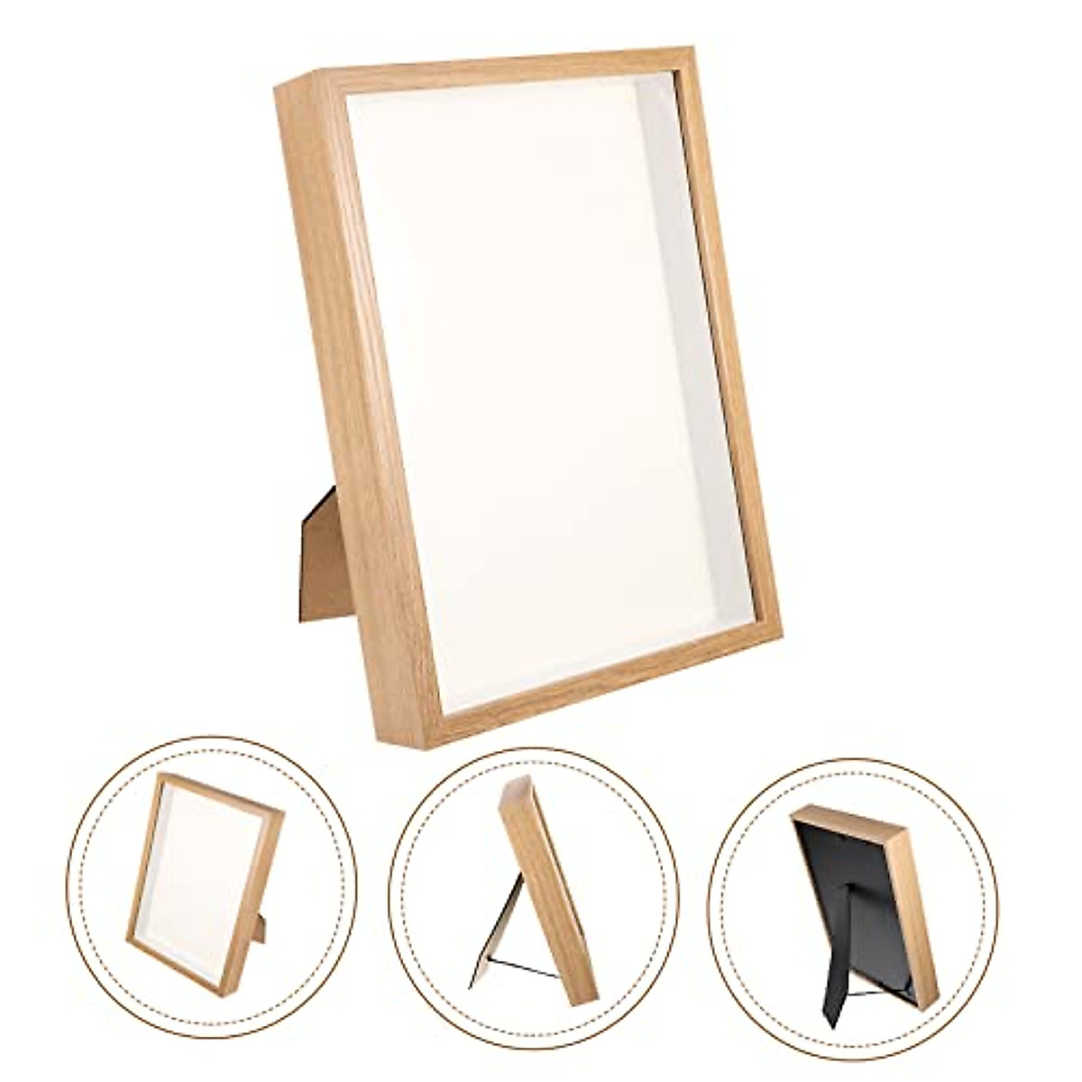 ifundom dried plant frame wood picture frame dried flower floating frame wall picture frame wooden frames wooden decor Photo Display Holder 3D floating frame hollow Glass artwork a4