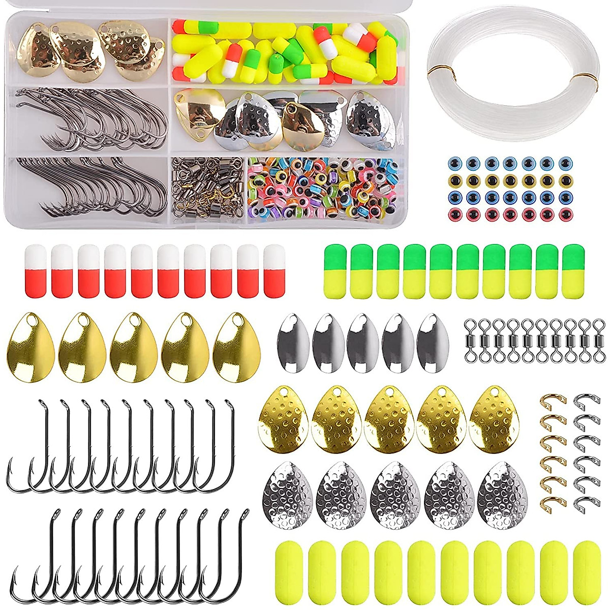 Walleye Rigs Fishing Lure Making Kit Walleye Spinner Rigs Kokanee Rigs Trolling Rigs, Lure Making Supplies Parts Crawler Harness Live Bait Rigs Colorado Blades Pompano Floats Clevis Beads