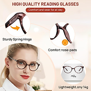 OCCI CHIARI Narrow Reading Glasses Women Colorfull Cute Readers for Petite Face(Tortoise 3.5+) 1.0 1.25 1.5 1.75 2.0 2.25 2.5 2.75 3.0 3.5 4.0 5.0 6.0