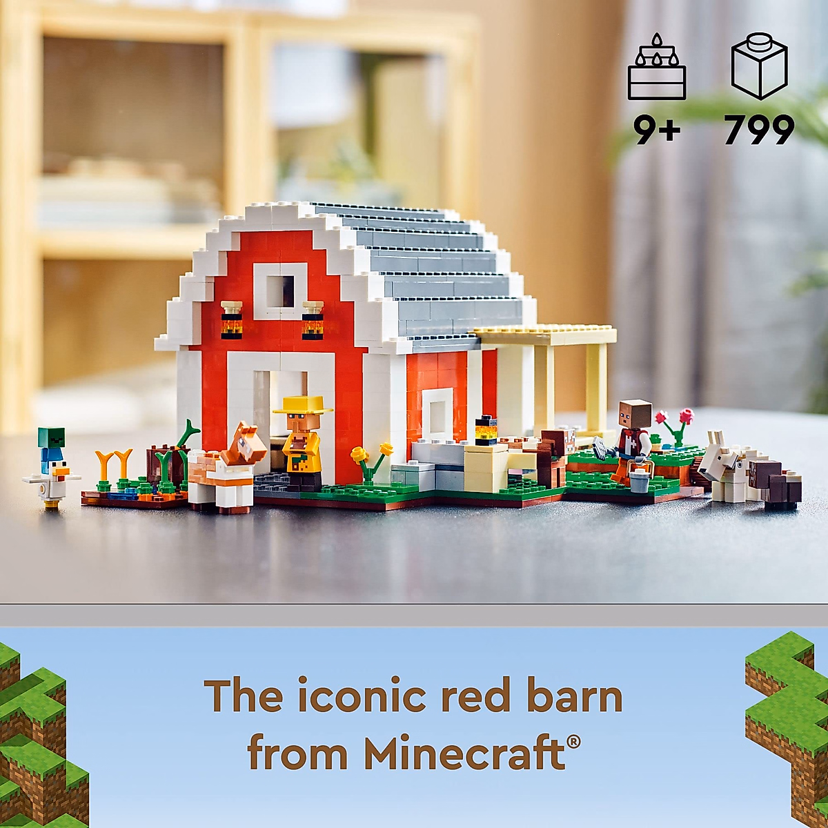 LEGO Minecraft The Red Barn 21187 Building Toy Set for Kids, Girls, and Boys Ages 9+ (799 Pieces)