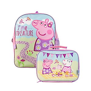 Peppa Pig Kids Backpack and Lunch Box Set Pink